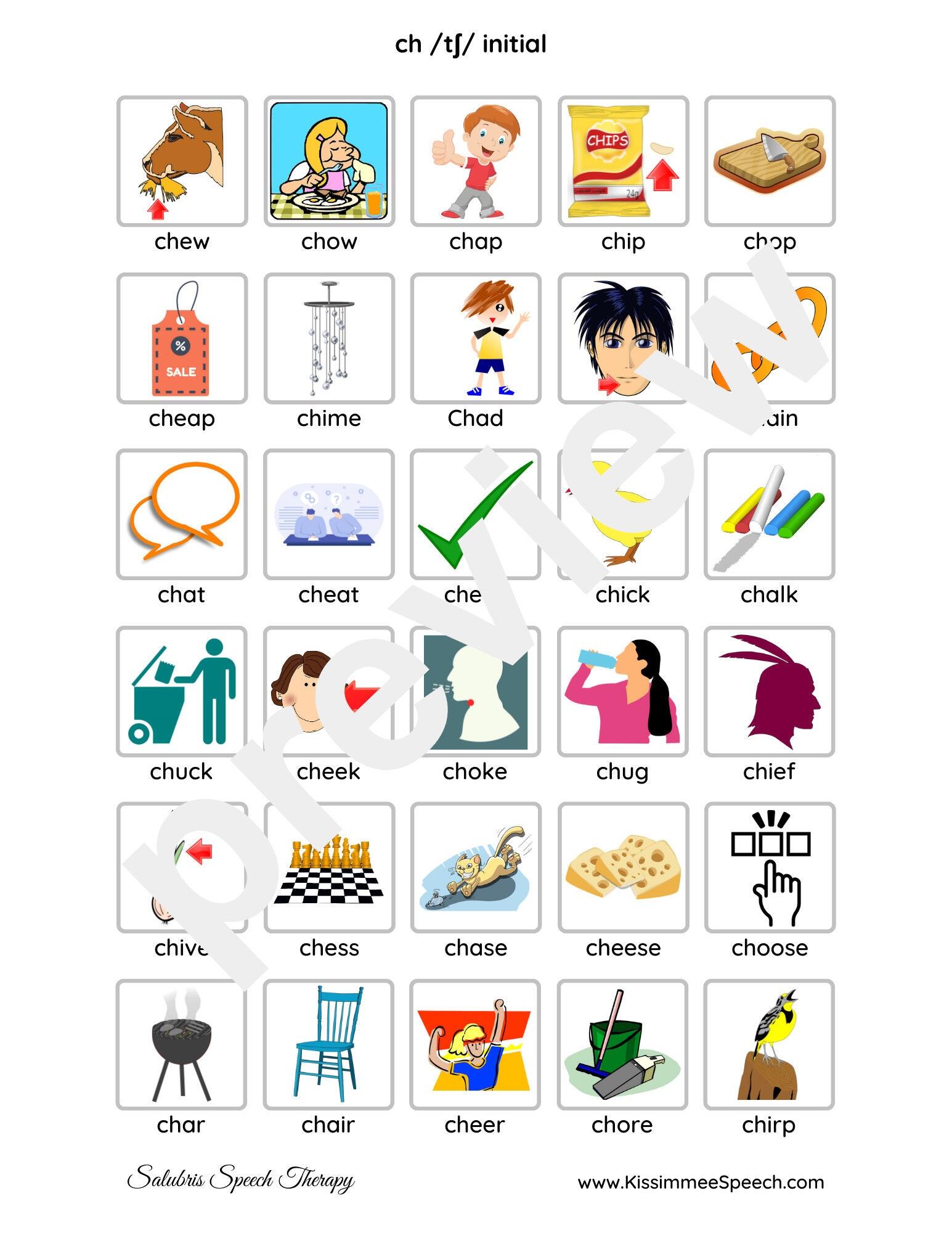 Products :: Phoneme "CH" for Speech Therapy Practice - 6 pages!