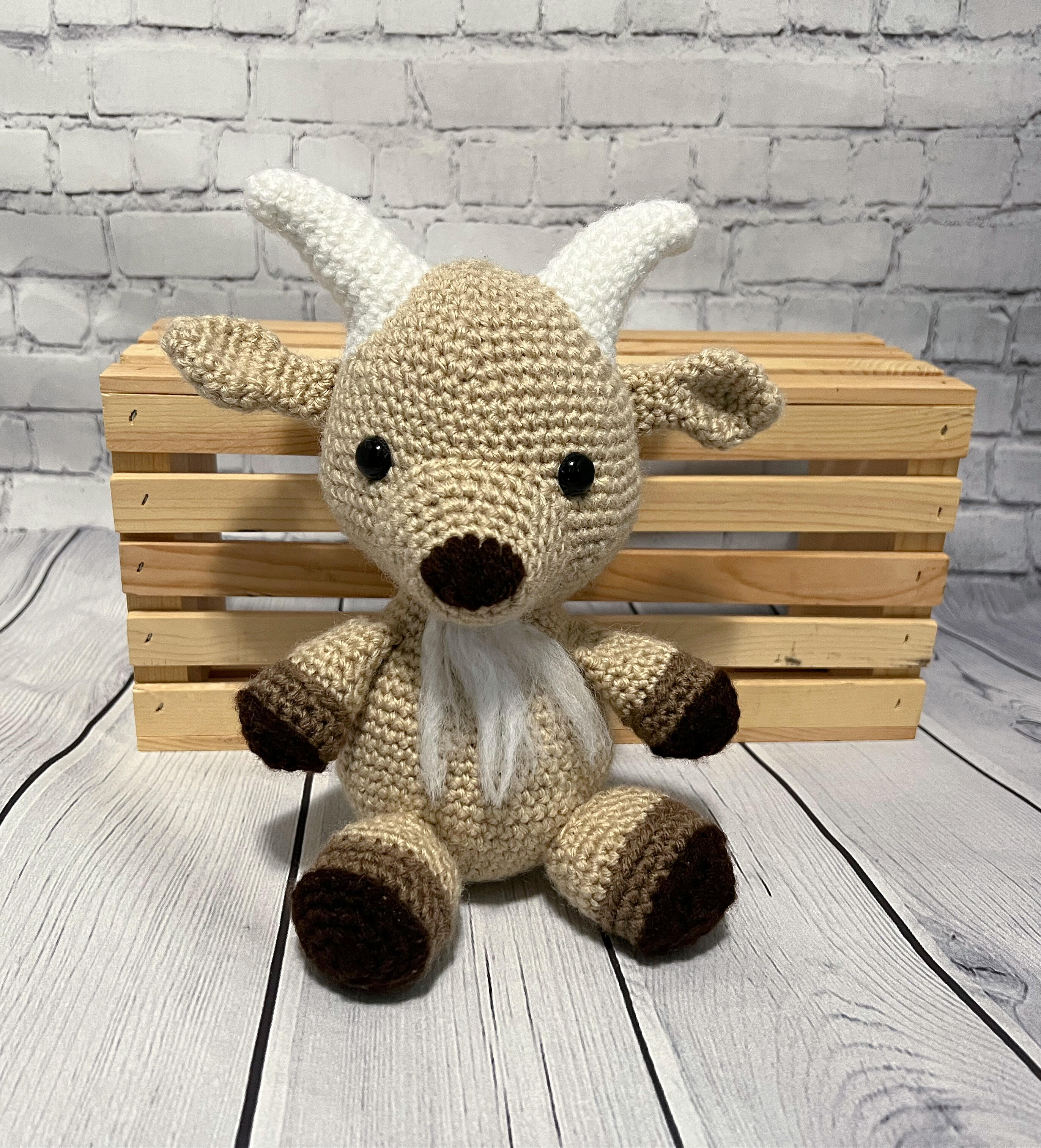 Crochet Goat Stuffed Animal