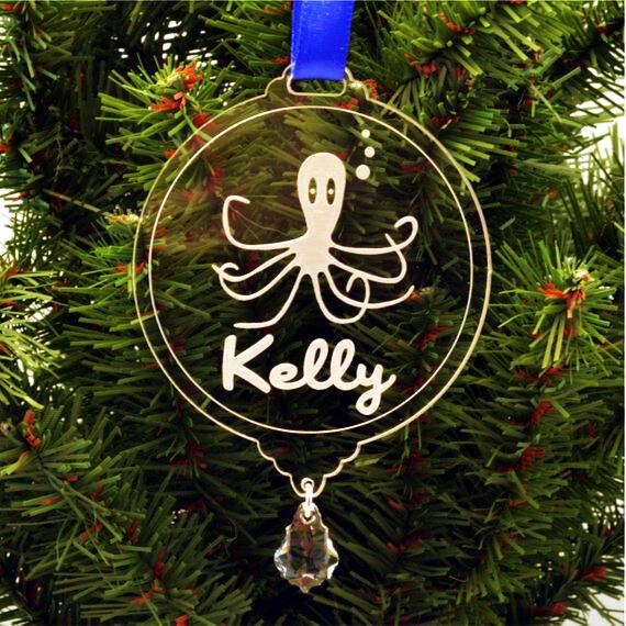 Personalized Octopus Christmas Ornament