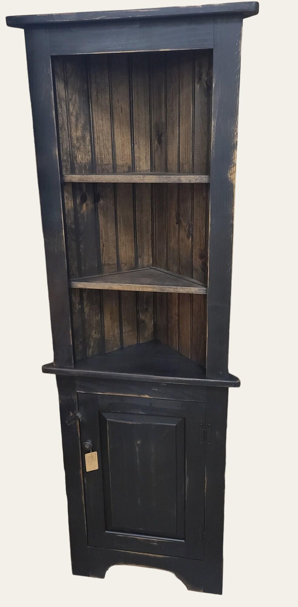 Products Rustic corner hutch Black corner cabinet