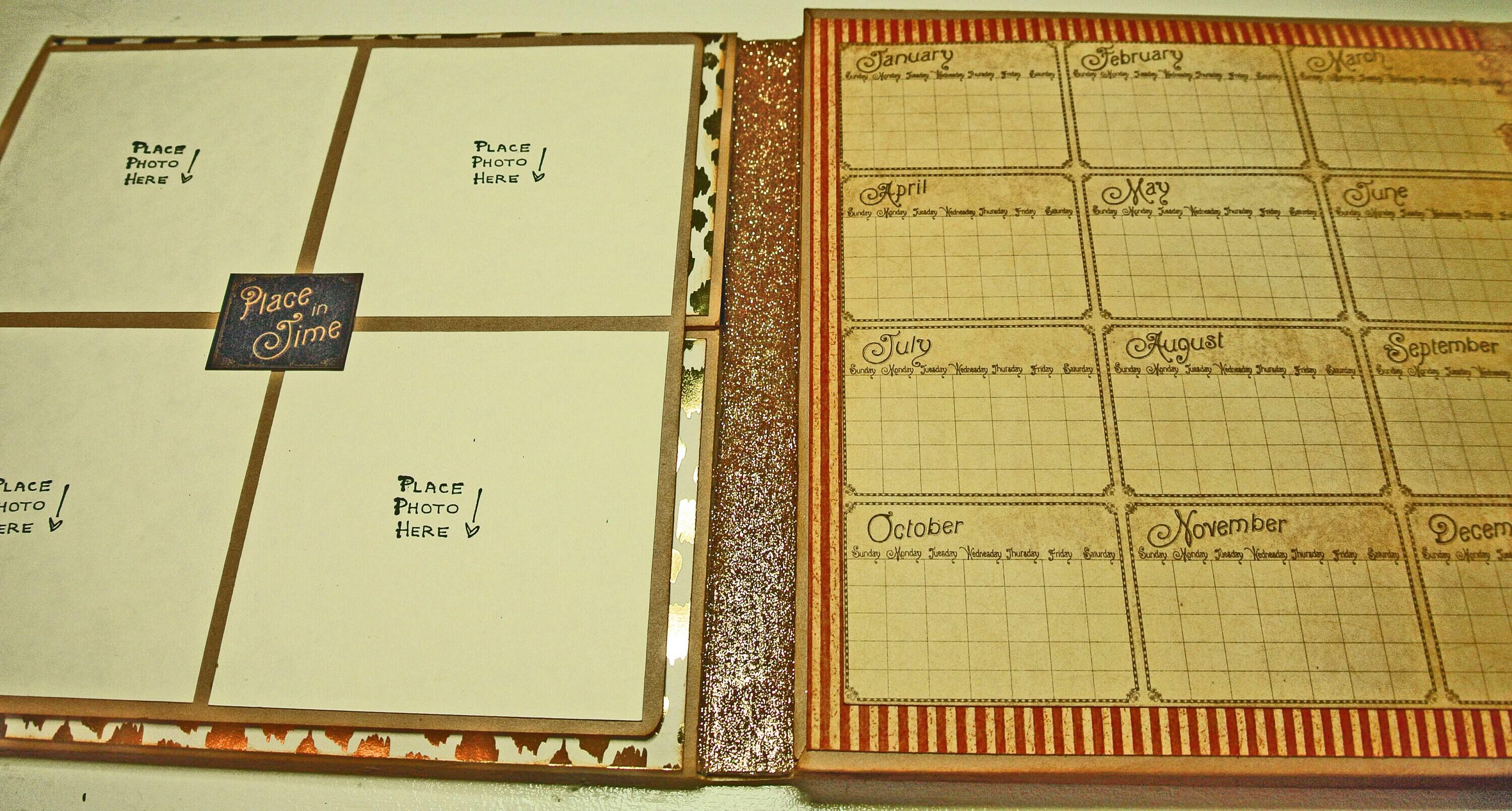 Products :: Handmade Photo Album with 12-month calendar, Scrapbook ...