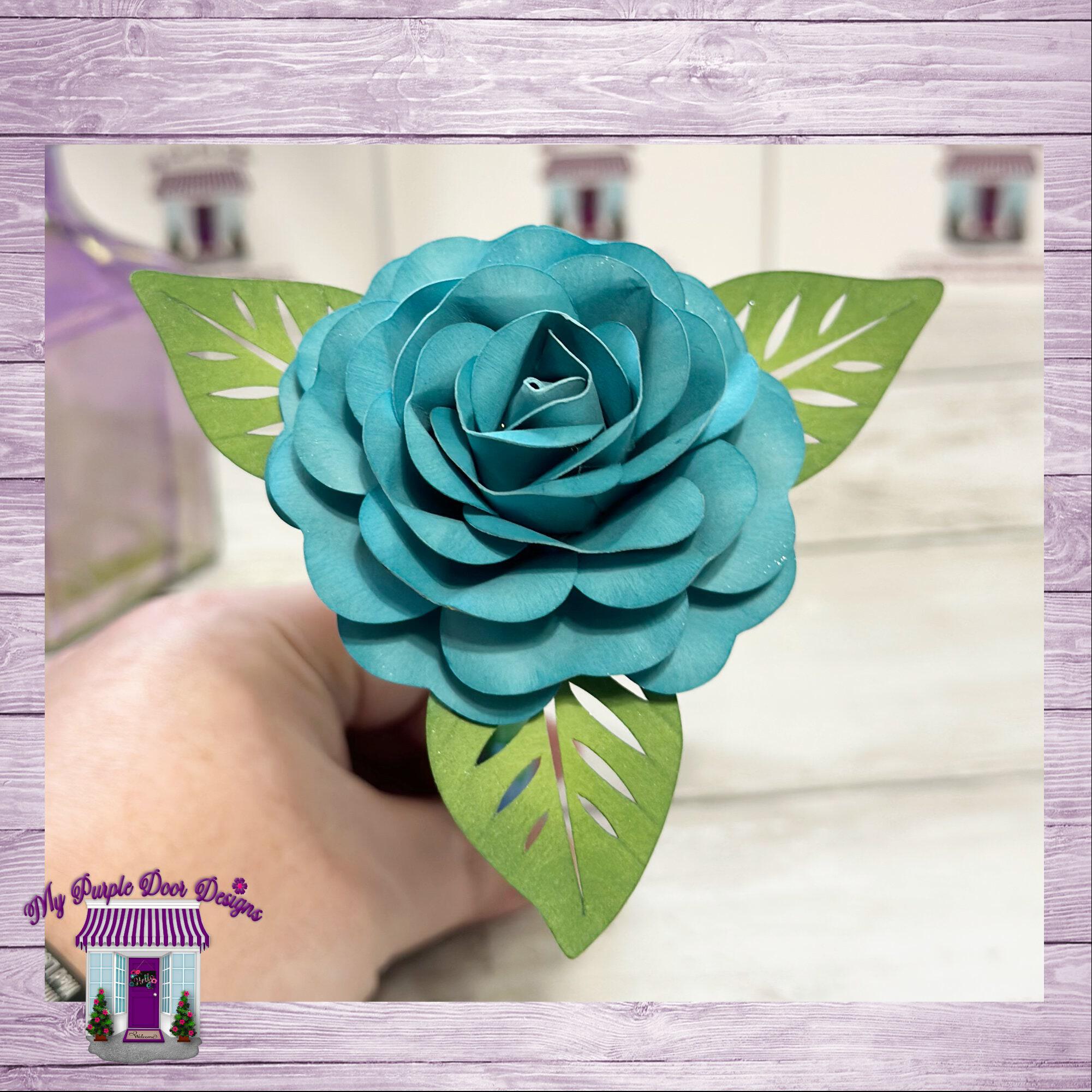 My Purple Door Designs - Teal Paper Flower Pen