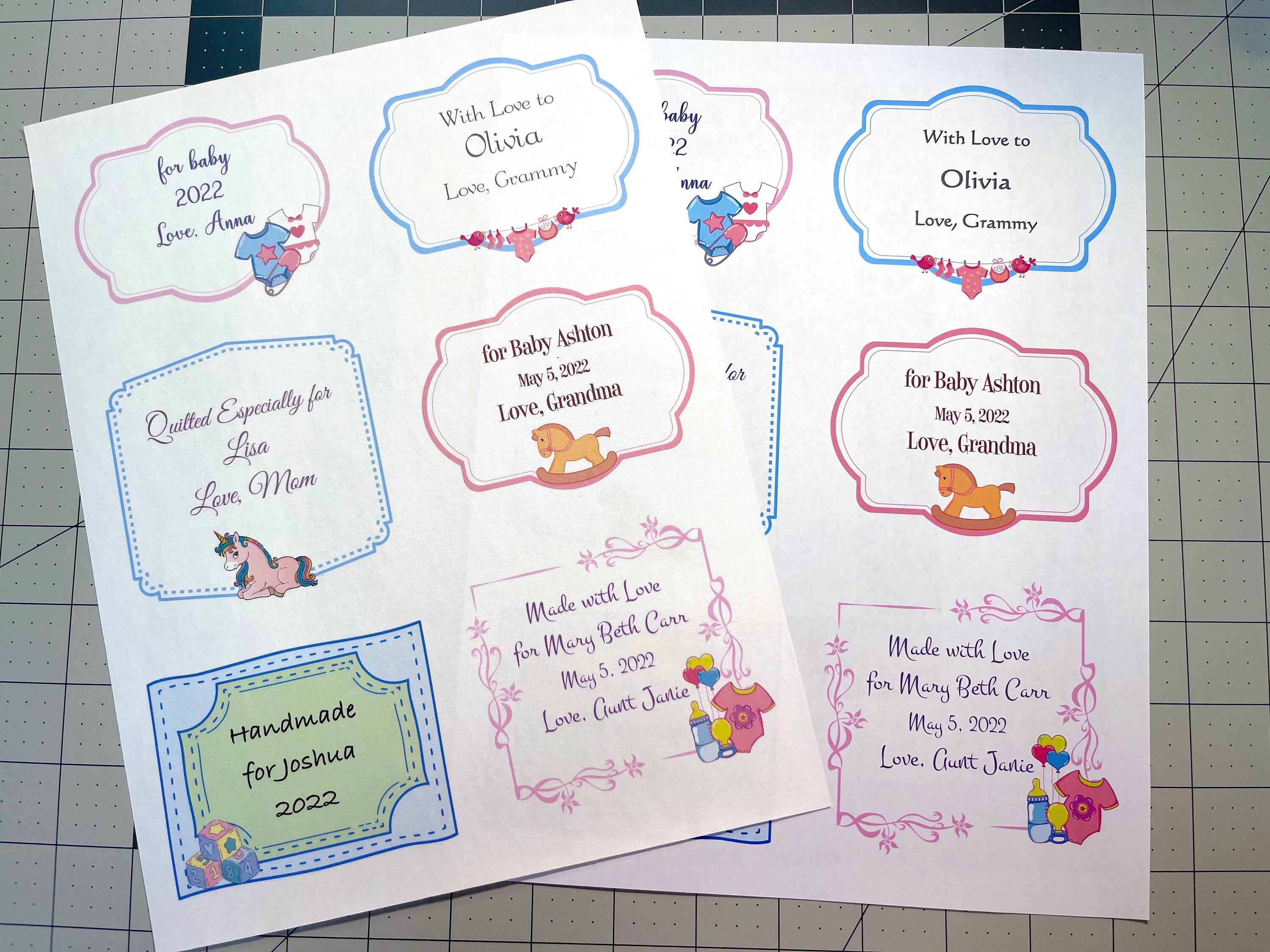 Products :: Baby Quilt Label Designs are printable to fabric - various ...