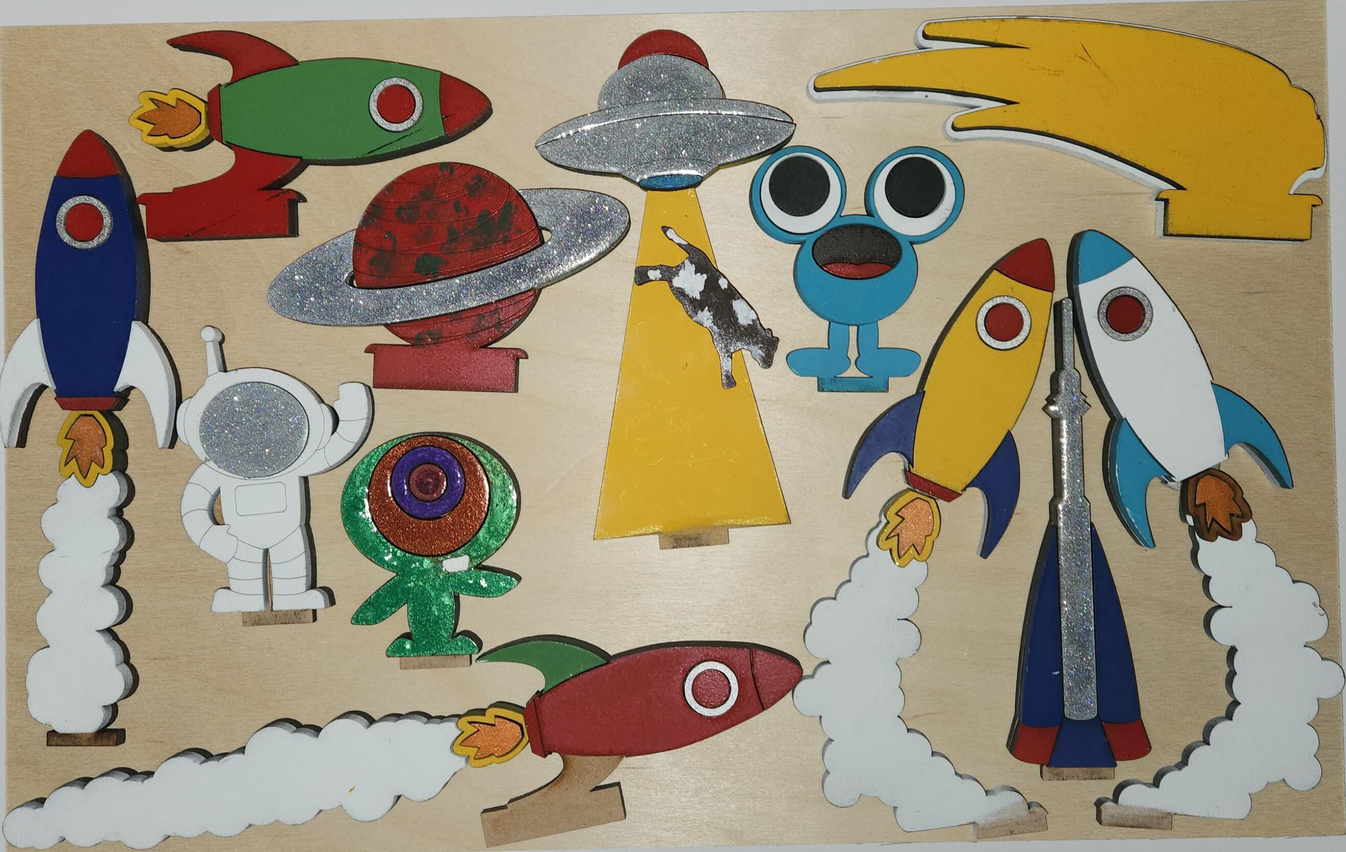 Fun & Games :: Big Kid Toys :: Outer space wood piggy bank