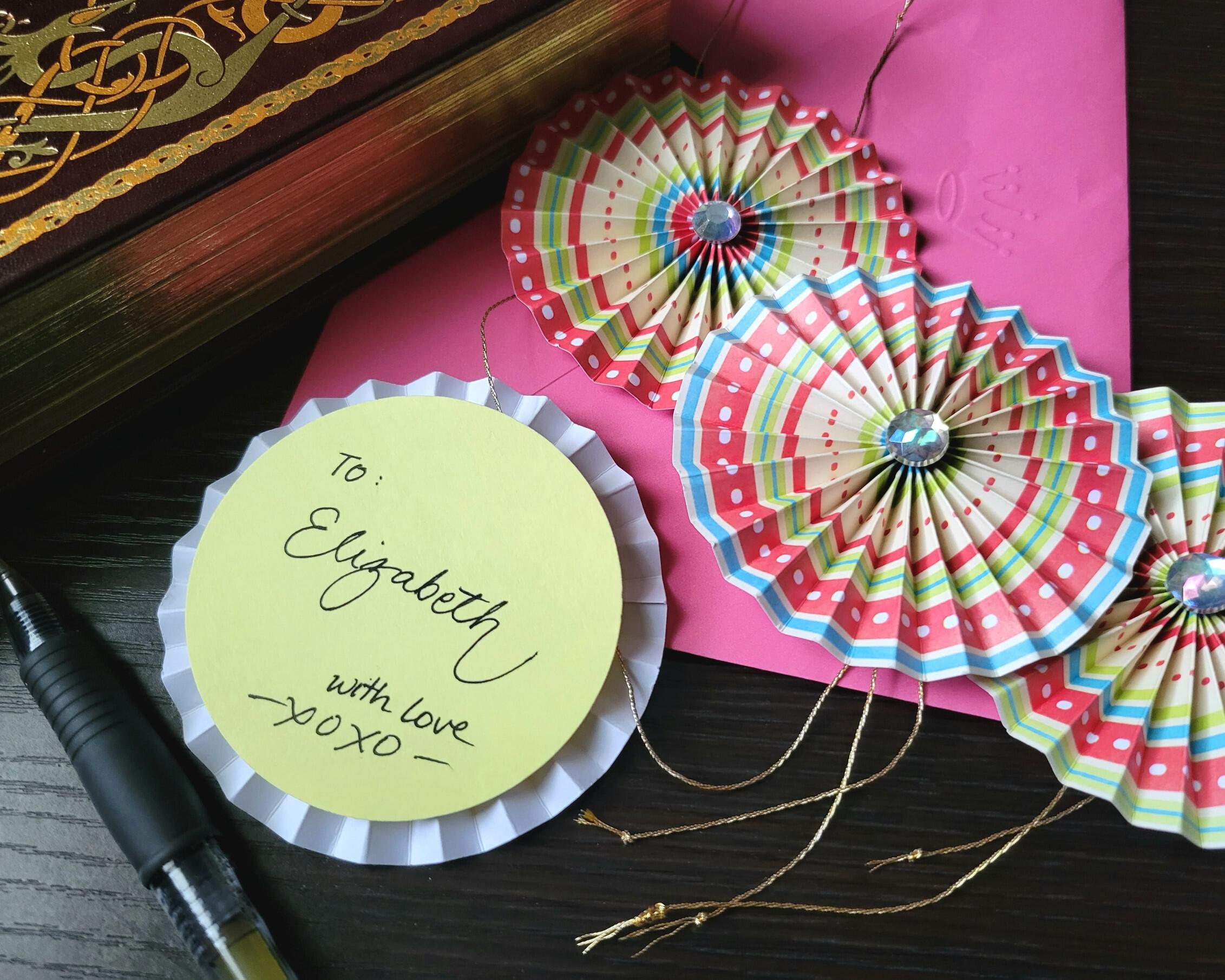 Wedding & Celebrations :: Gift Wrap :: Gift Tags :: 6-pack basic rosette 3-inch - festive colors