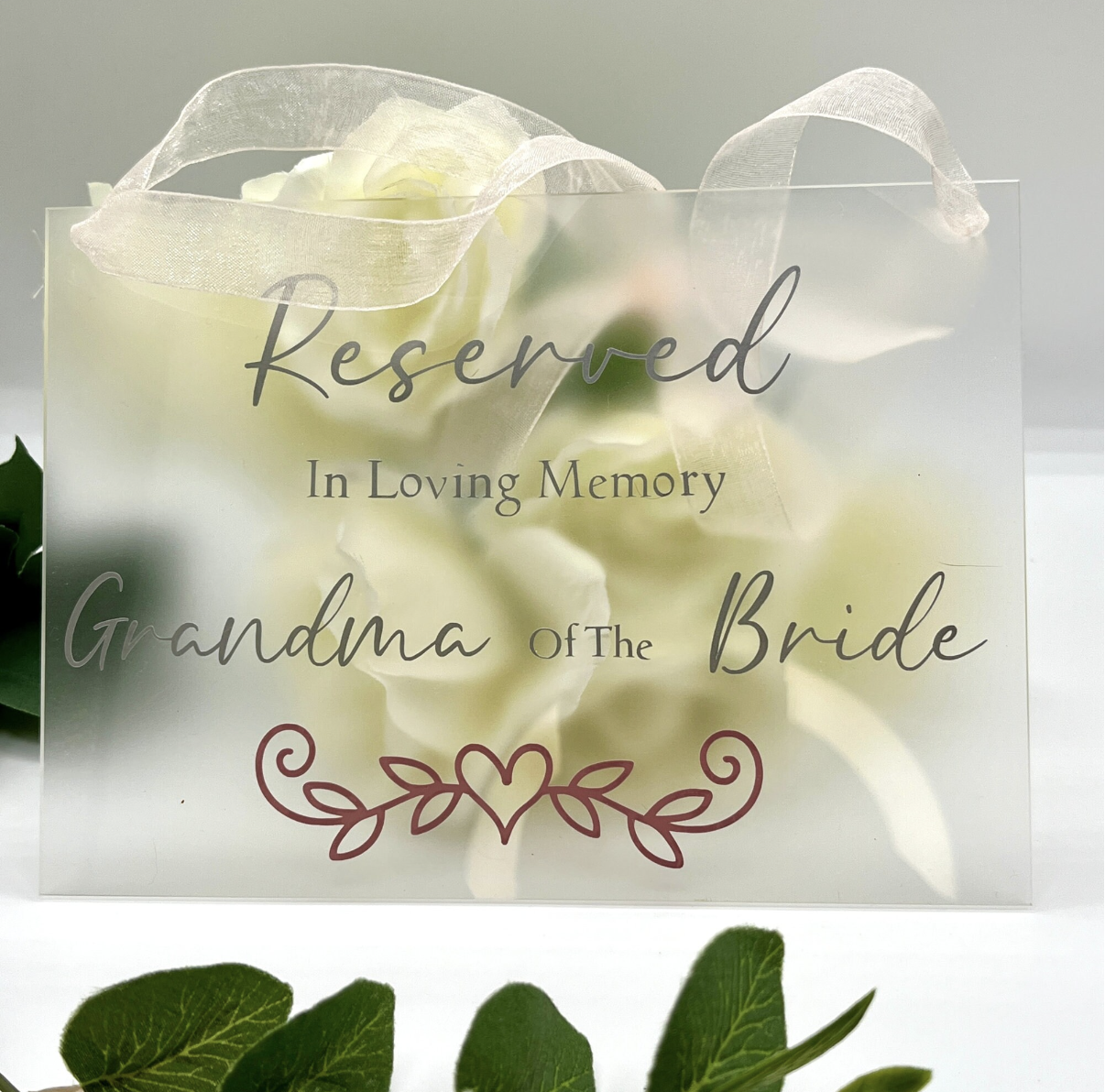 Personalized Reserved, In Loving Memory Wedding Chair Sign. Wedding ...