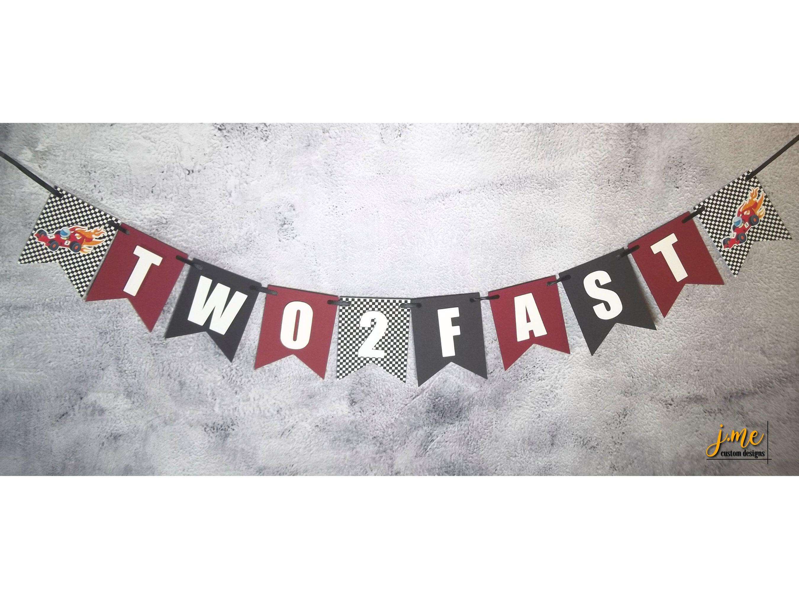 Products :: Birthday Banner Two Fast Race Car Second Birthday Party ...