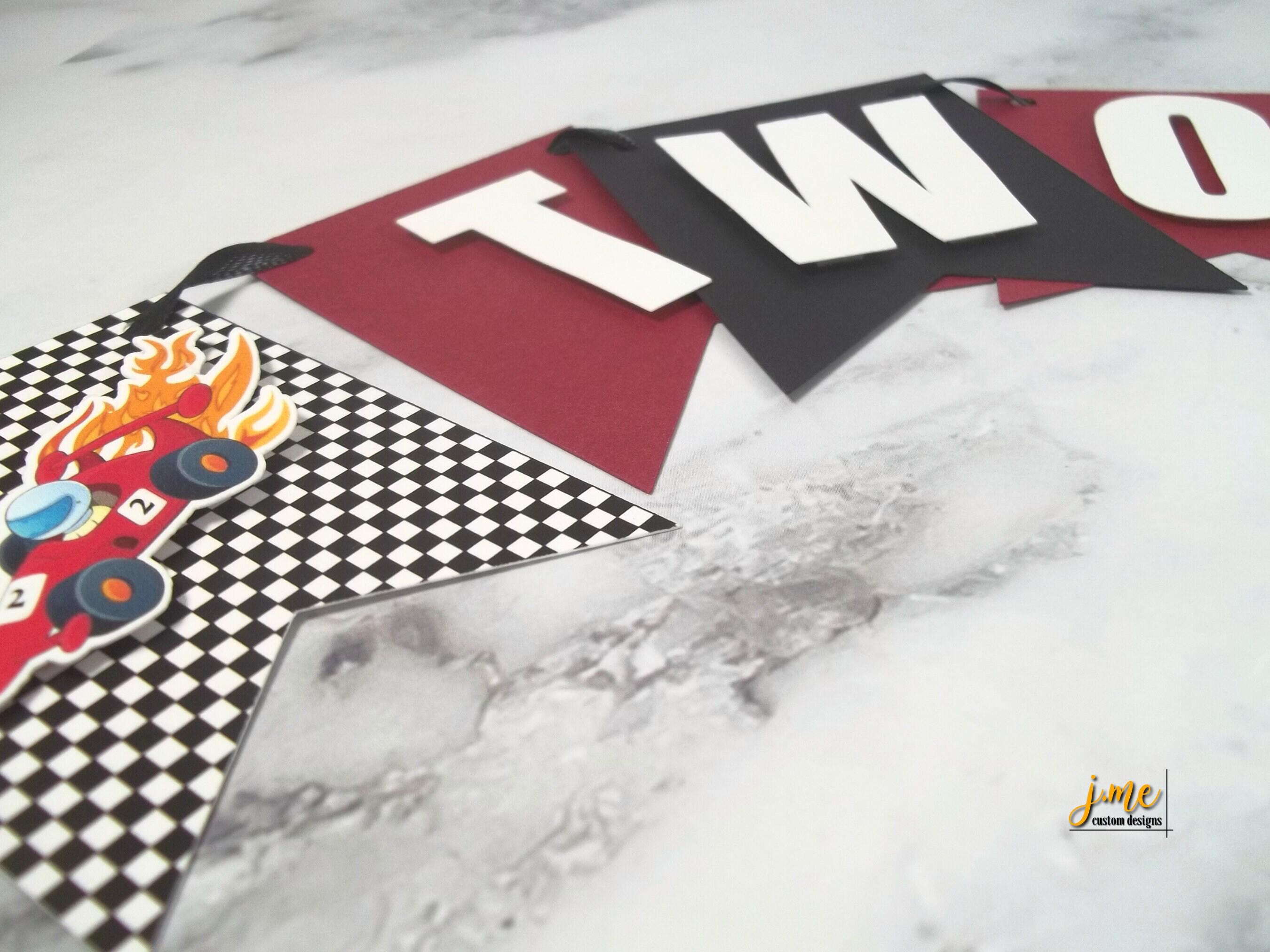 Products :: Birthday Banner Two Fast Race Car Second Birthday Party ...