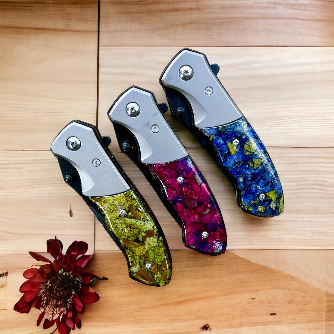 Memorial Knife Made with flowers