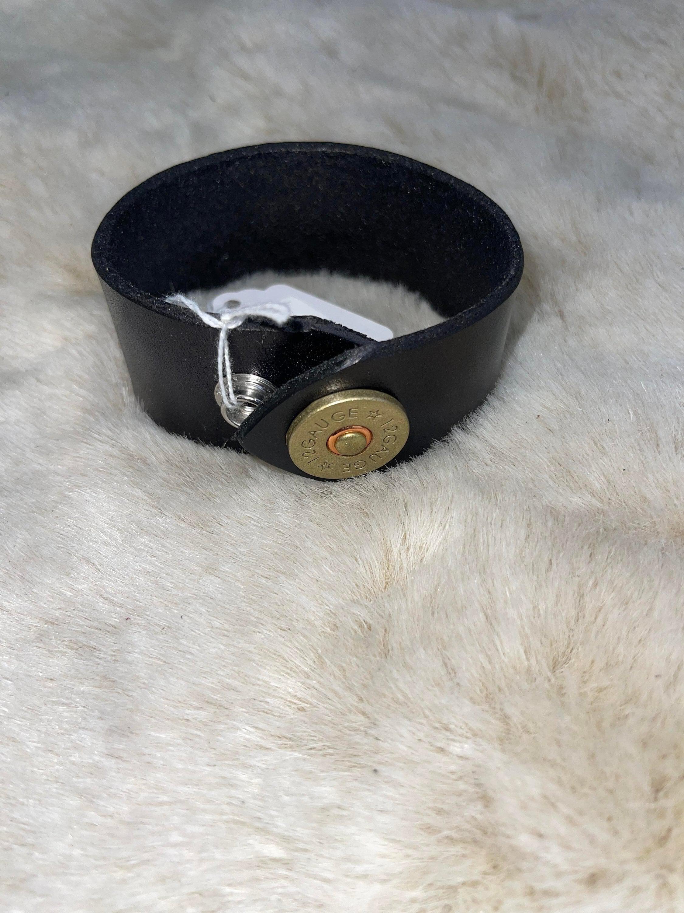 Products :: leather shotgun shell cuff bracelet