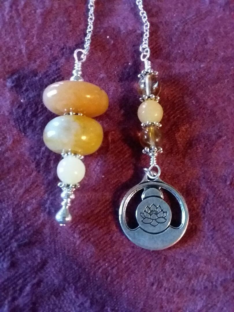 Products :: Multi Gemstone Pendulum with Buddha Charm, Citrine, Yellow ...