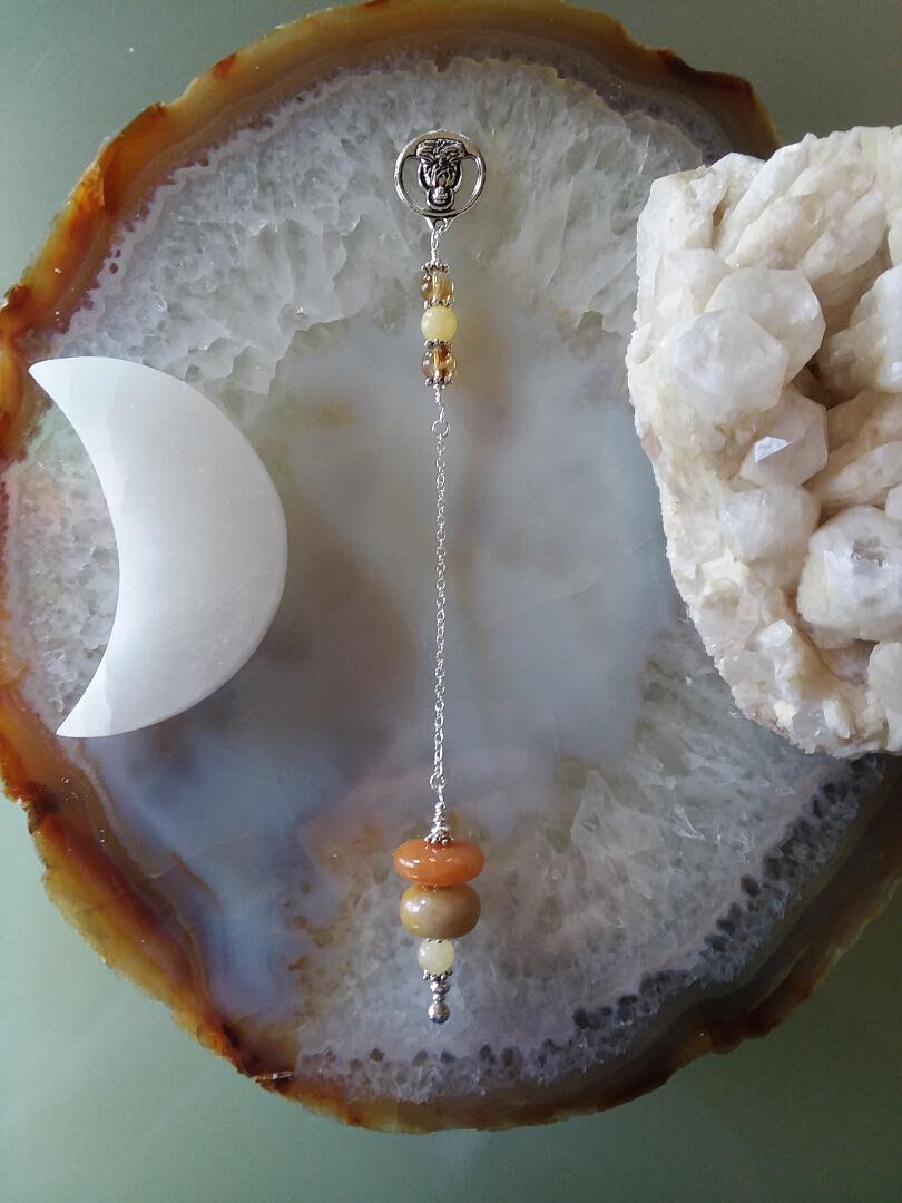Products :: Multi Gemstone Pendulum with Buddha Charm, Citrine, Yellow ...