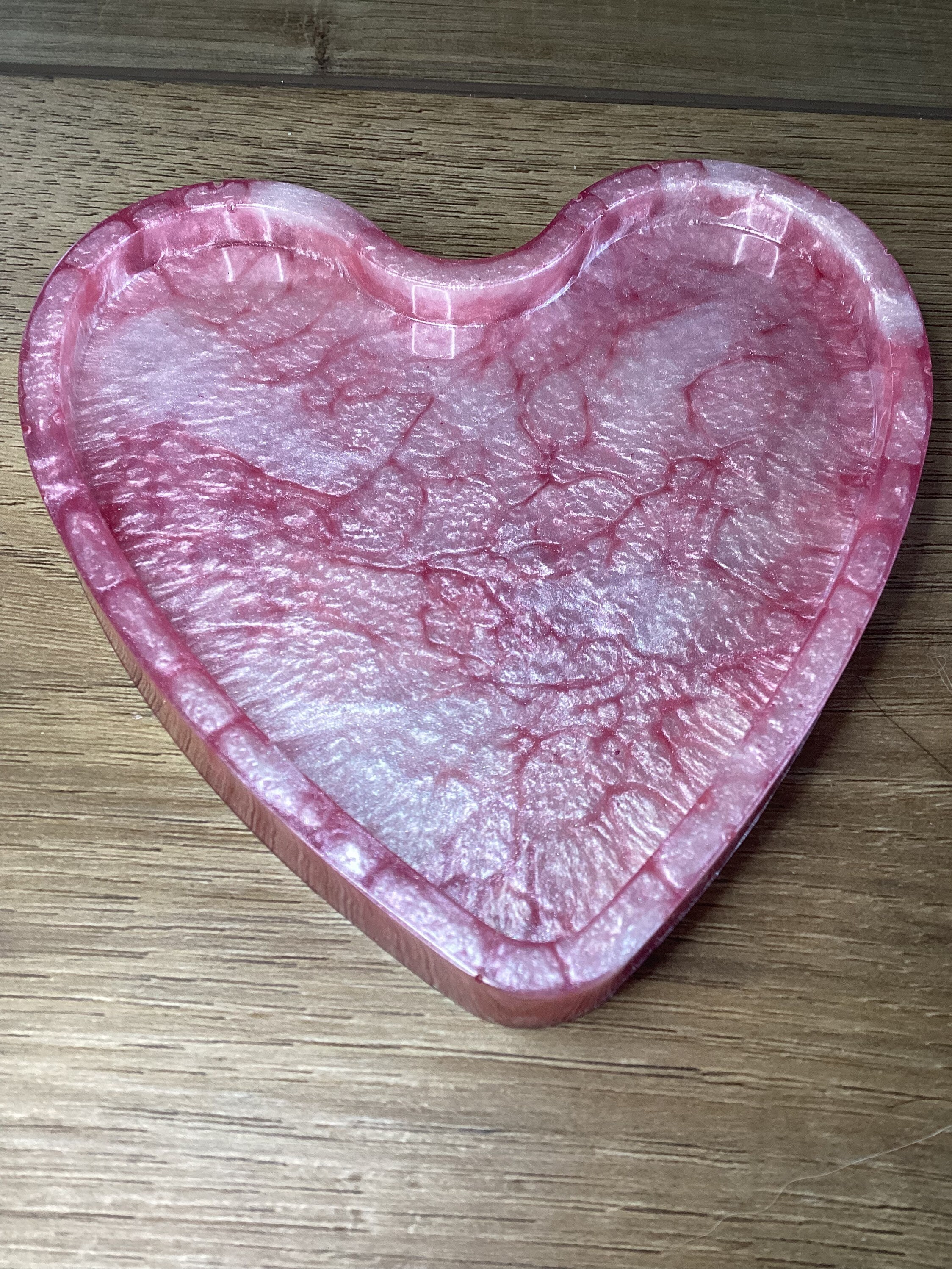 Home & Living :: Home Decor :: Handmade ring dish pink marbled trinket dish