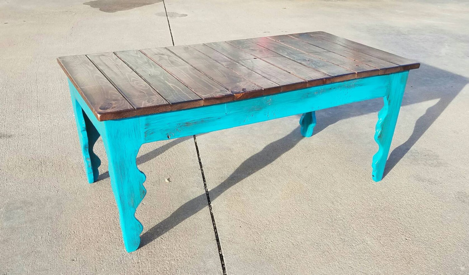 Products :: Reclaimed wood coffee table with scroll legs - farmhouse ...