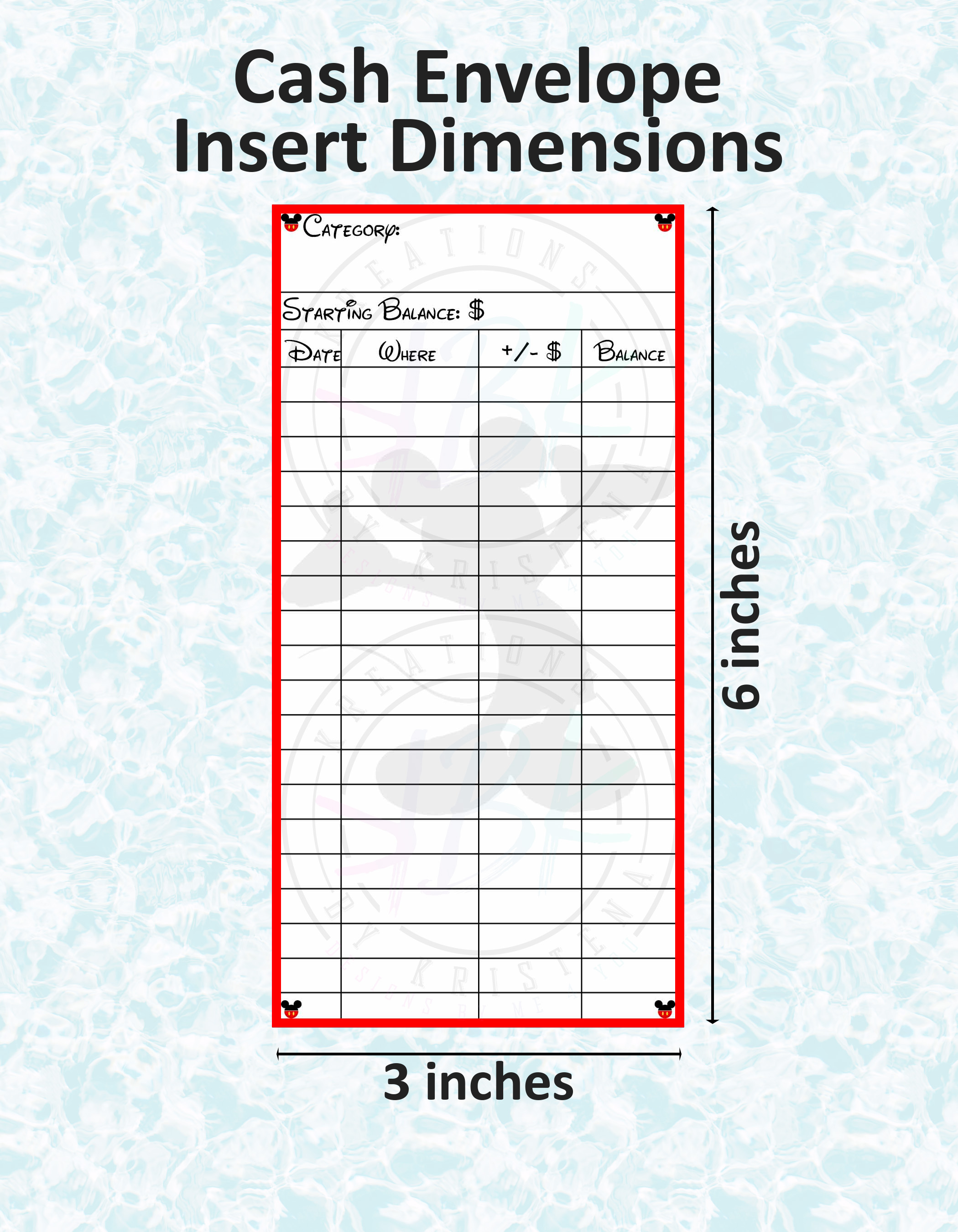 Mickey Mouse Cash Envelopes Dave Ramsey's Cash Envelope System