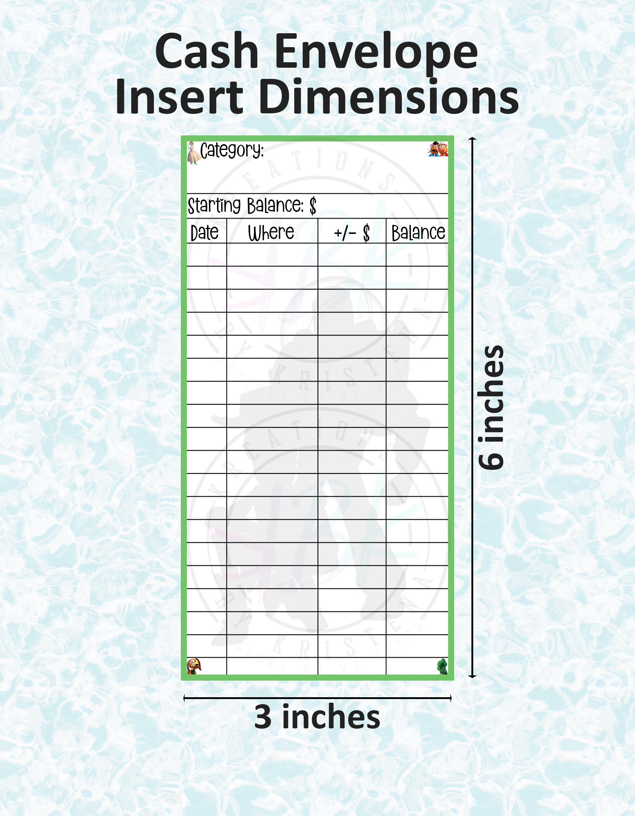 Toy Story Cash Envelope Dave Ramsey Cash Envelope