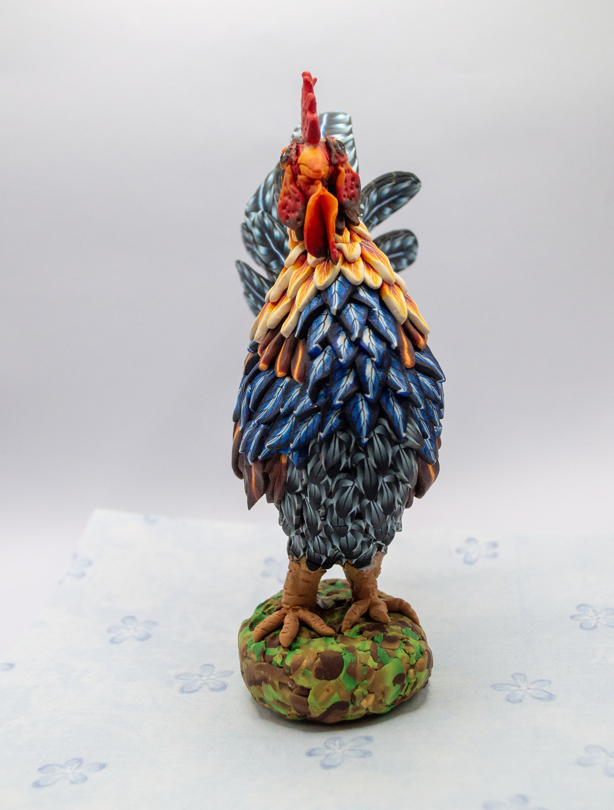 Art & Collectibles :: Sculpture :: Rooster Sculpture, Blue Rooster Clay ...