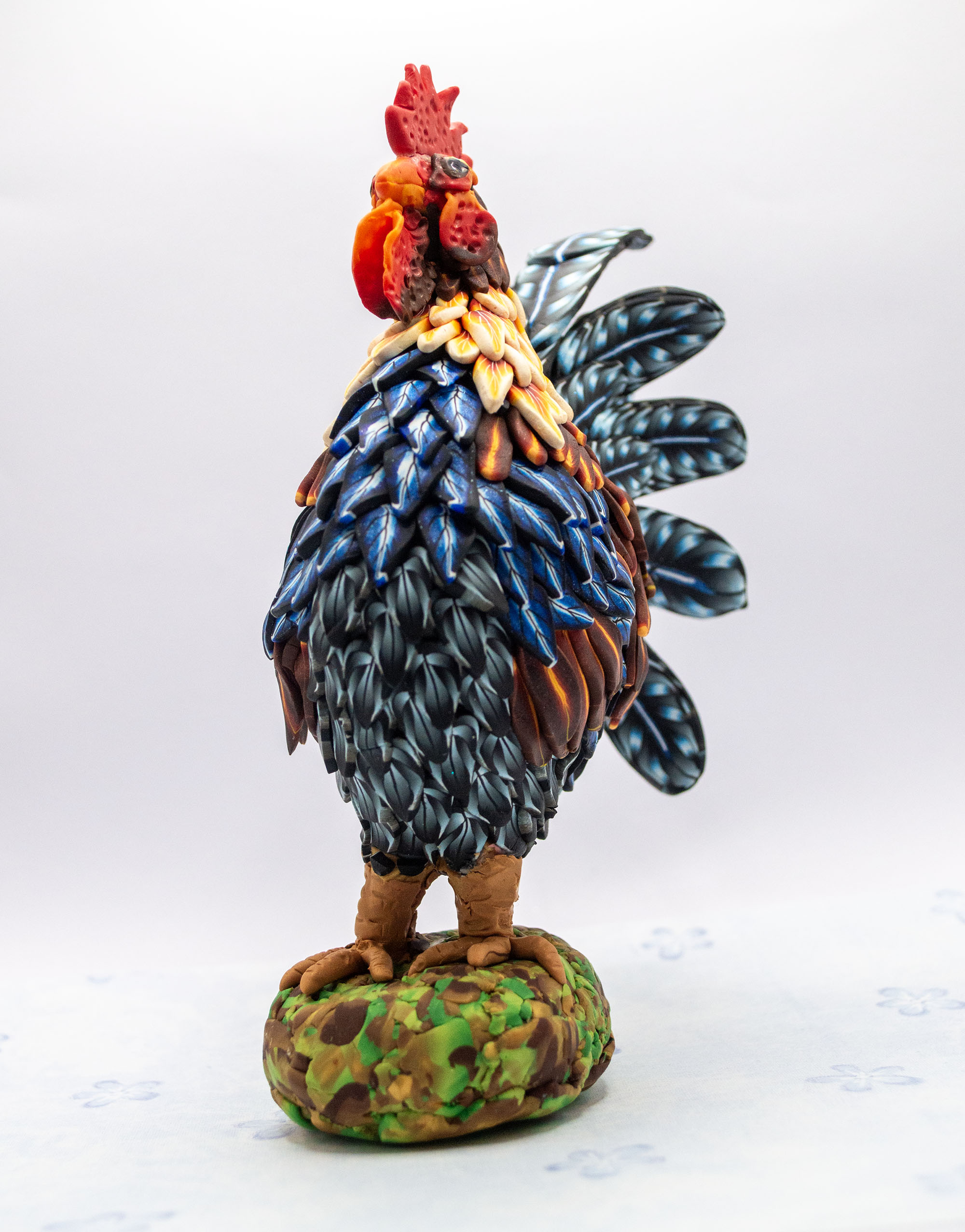 Art & Collectibles :: Sculpture :: Rooster Sculpture, Blue Rooster Clay ...