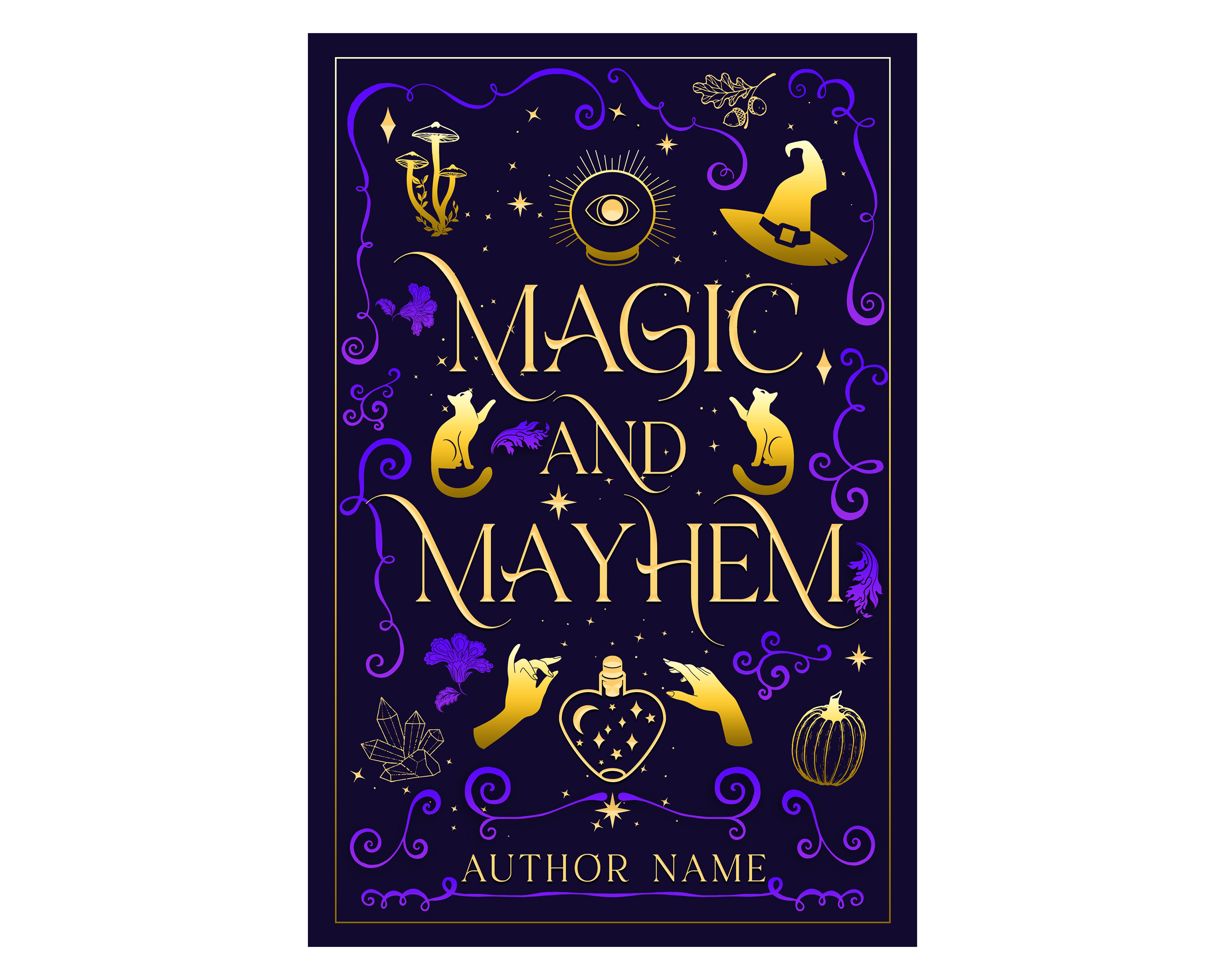 Fantasy Illustrated Premade Book Cover for Magical Cozy