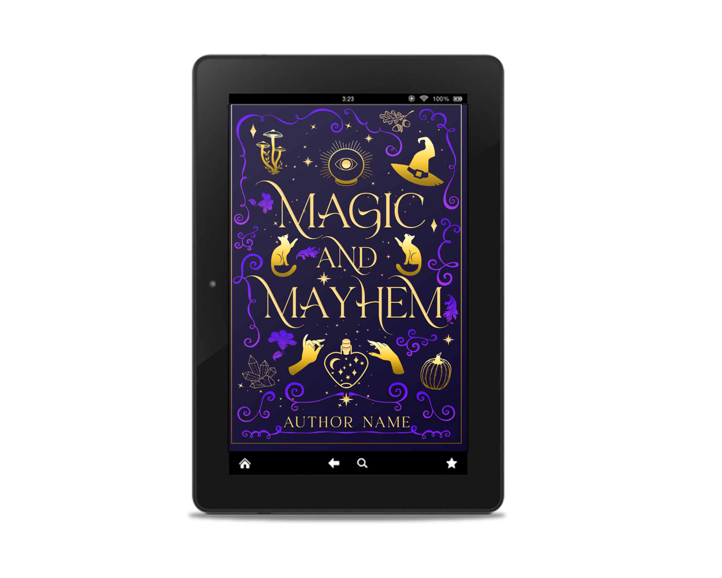 Fantasy Illustrated Premade Book Cover for Magical Cozy