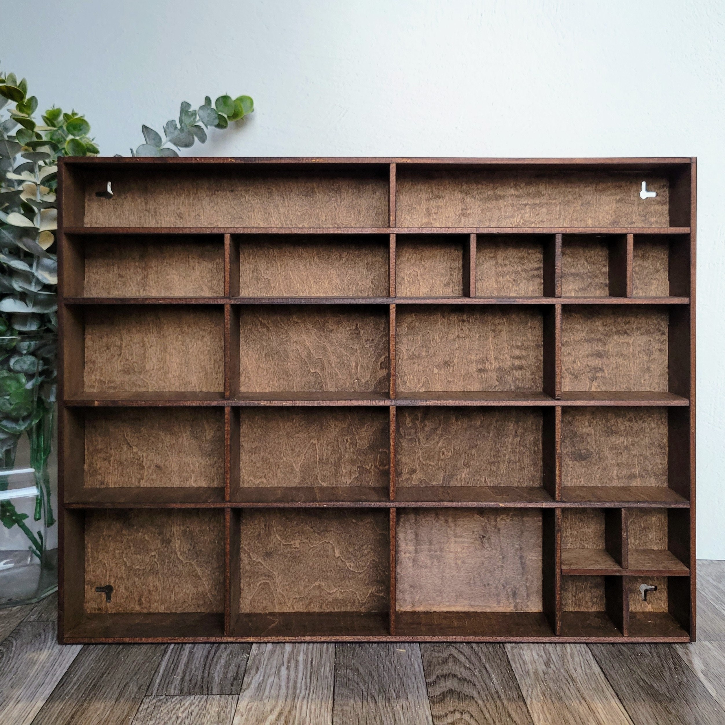 Wooden compartment shelf store