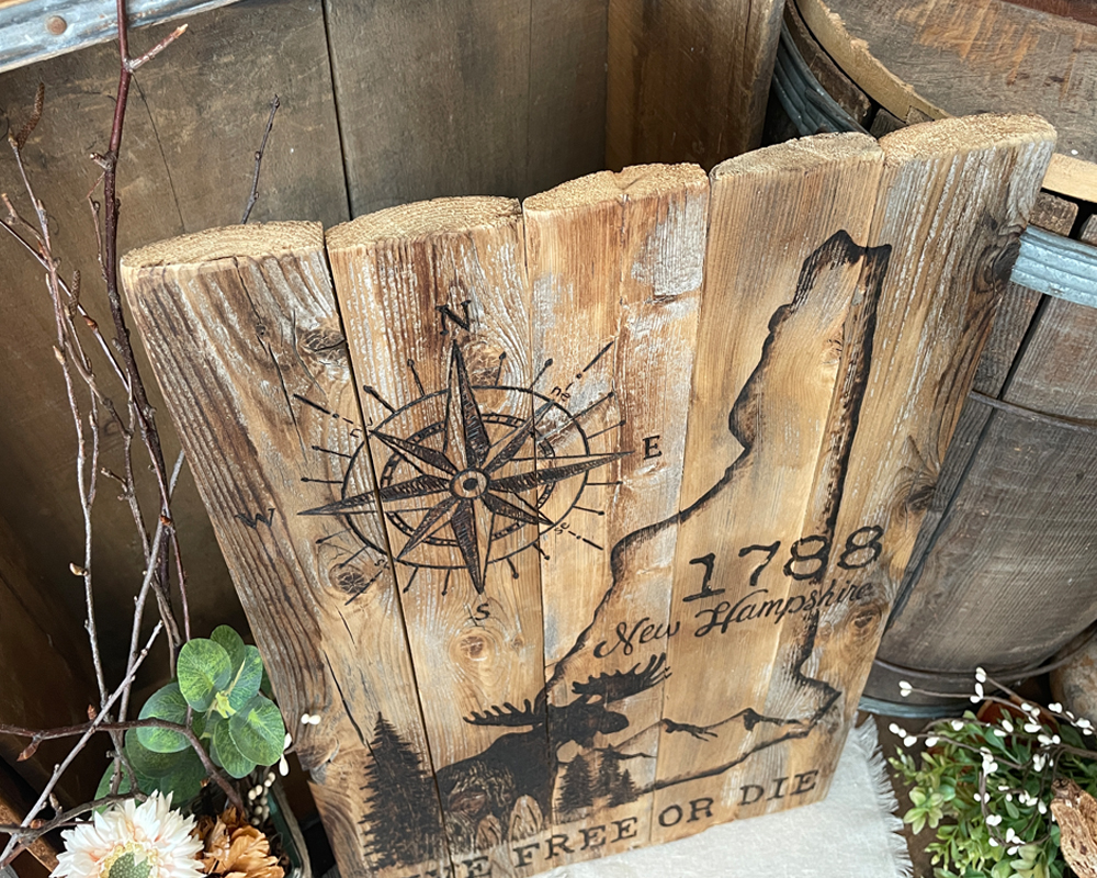 Home & Living :: Home Decor :: New Hampshire State Wall Art, Rustic ...