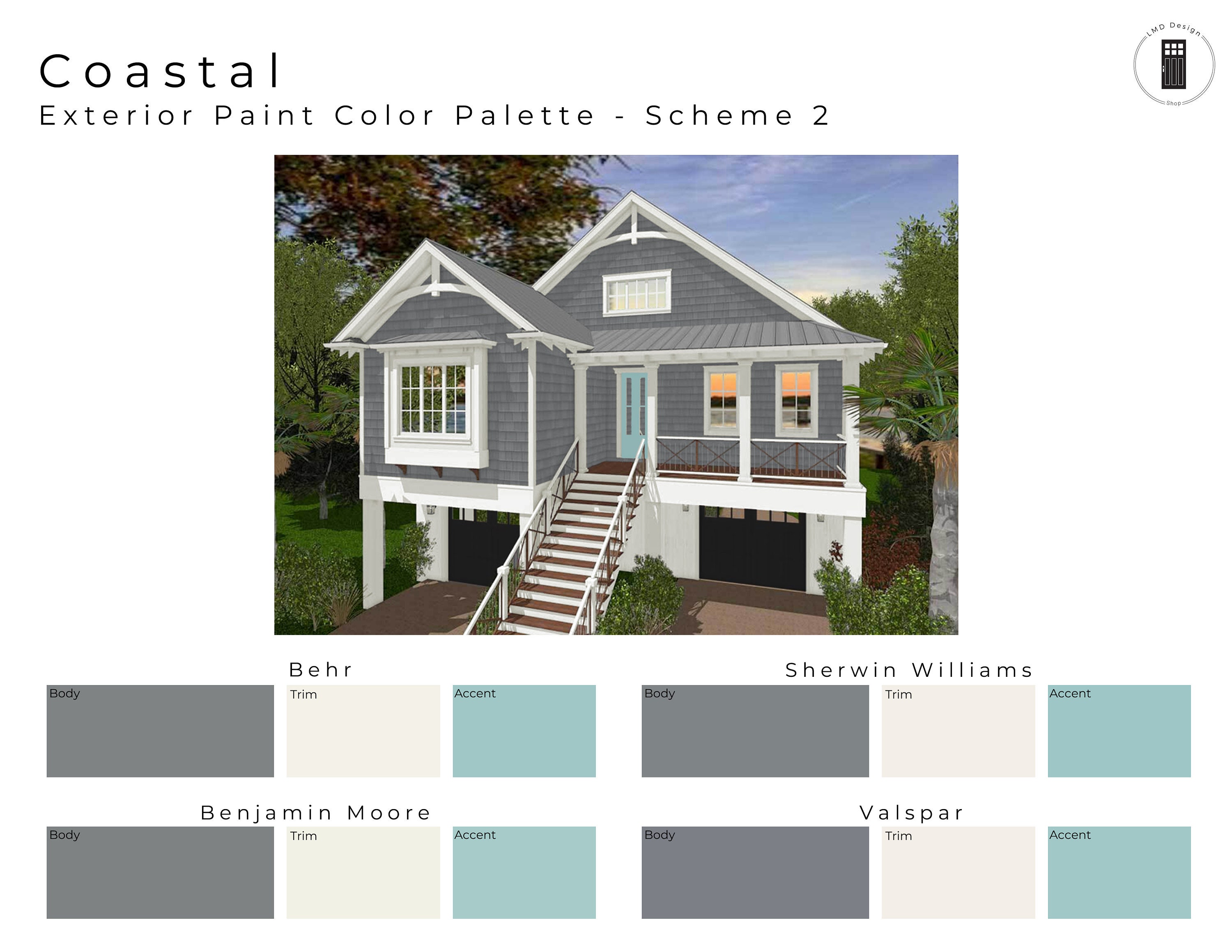 Handmade Supplies Paint Stains Palettes Coastal Exterior Paint Color Palettes Exterior Paint Schemes