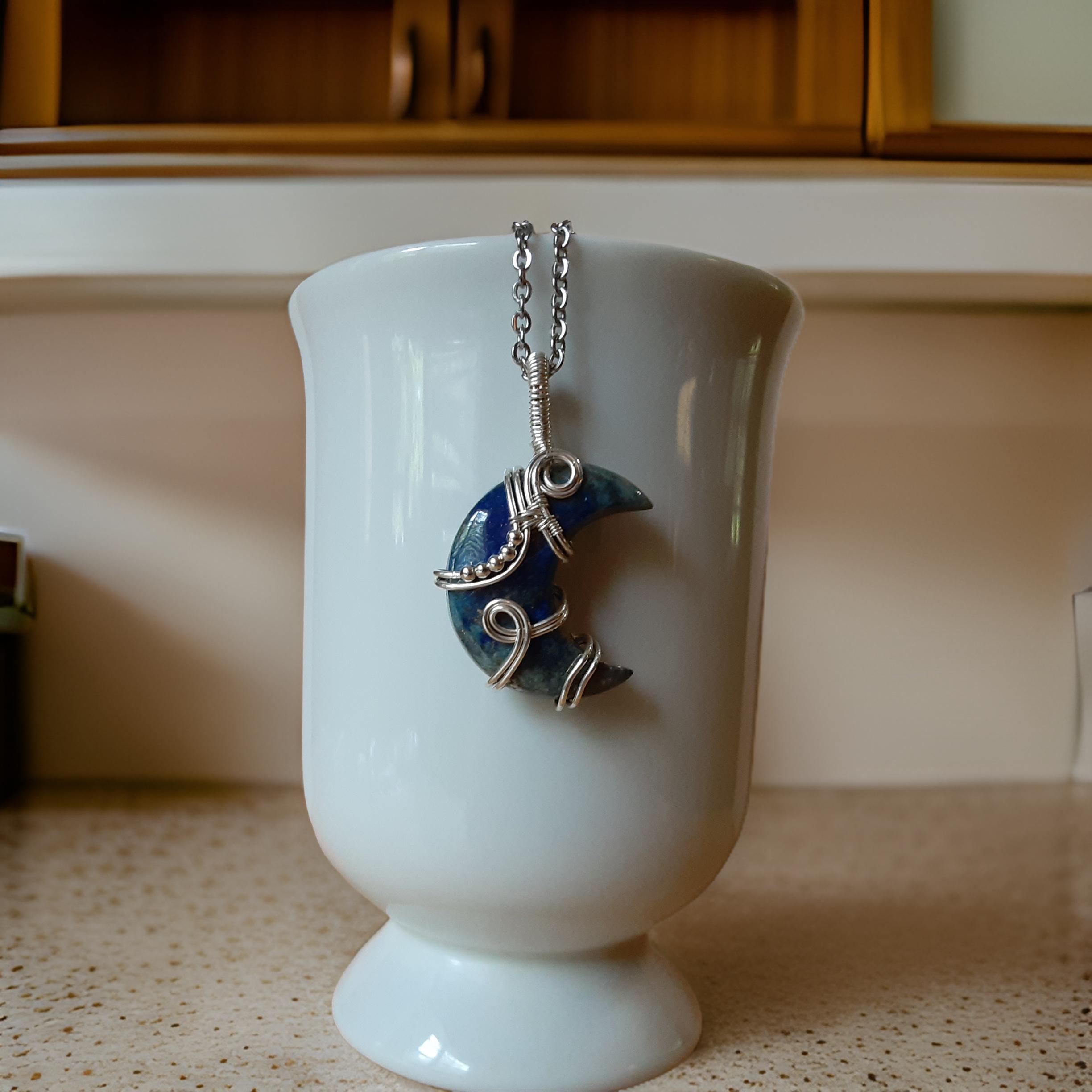 Jewelry :: Blue Lapis Crescent Moon Pendant