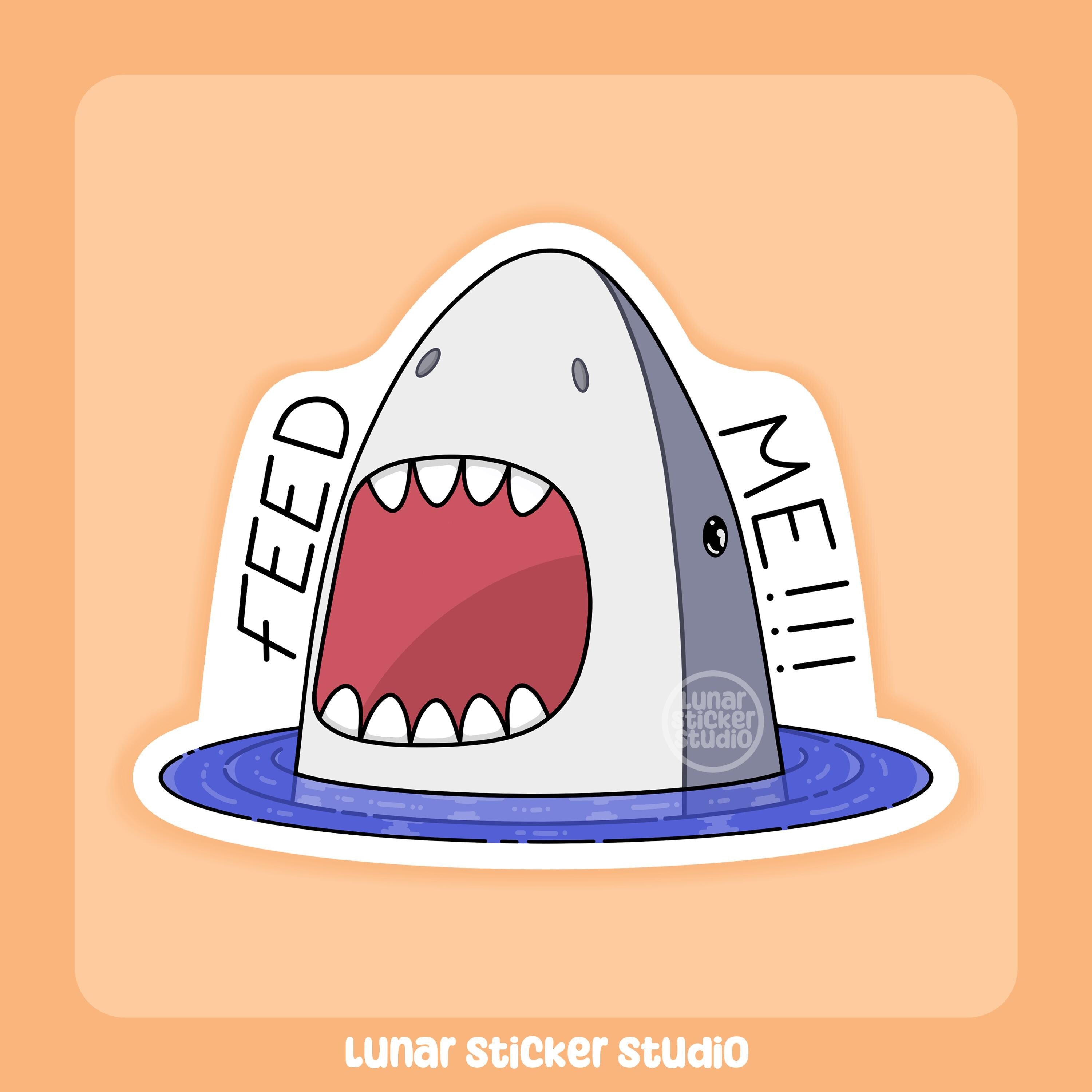 Nom Shark Sticker | Shark Sticker | Funny Shark | Animal Sticker ...