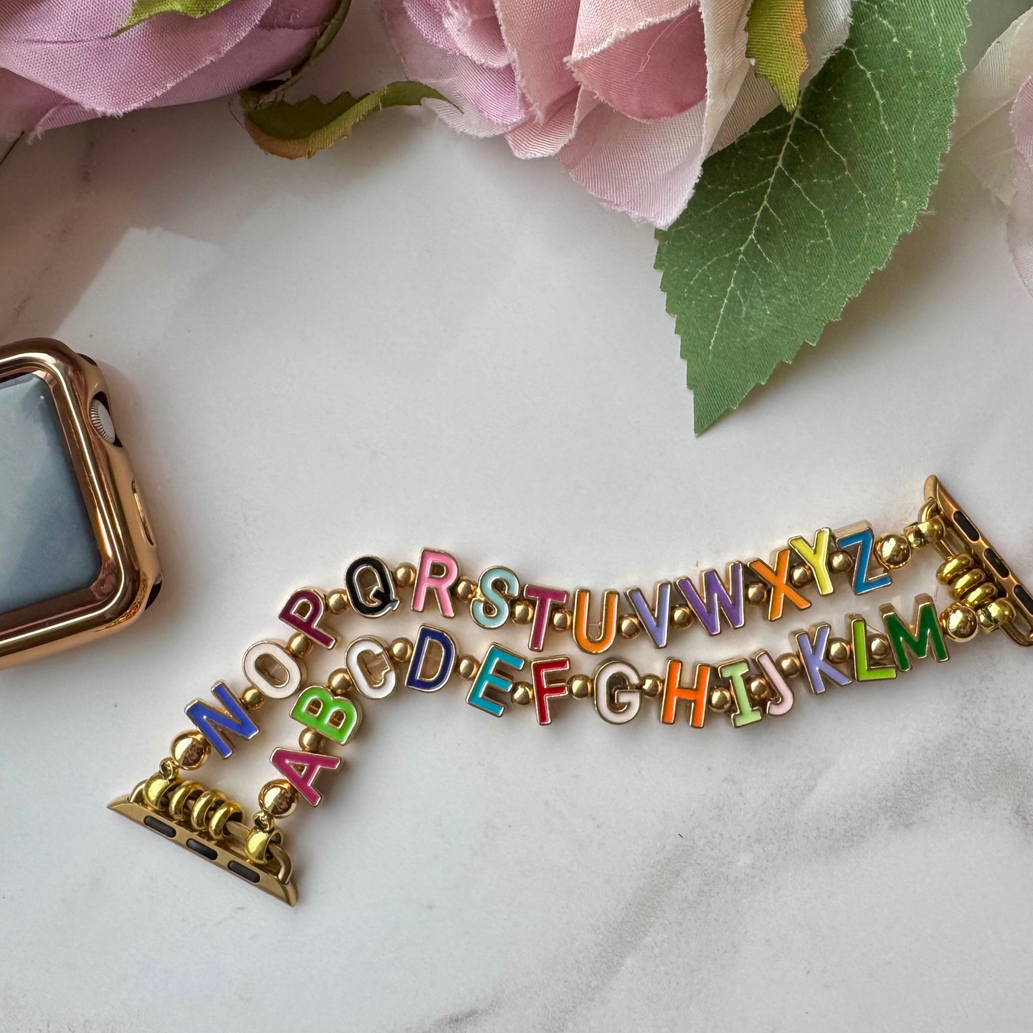 Jewelry :: Bracelets :: Apple Watch band, Colorful alphabet watch band ...