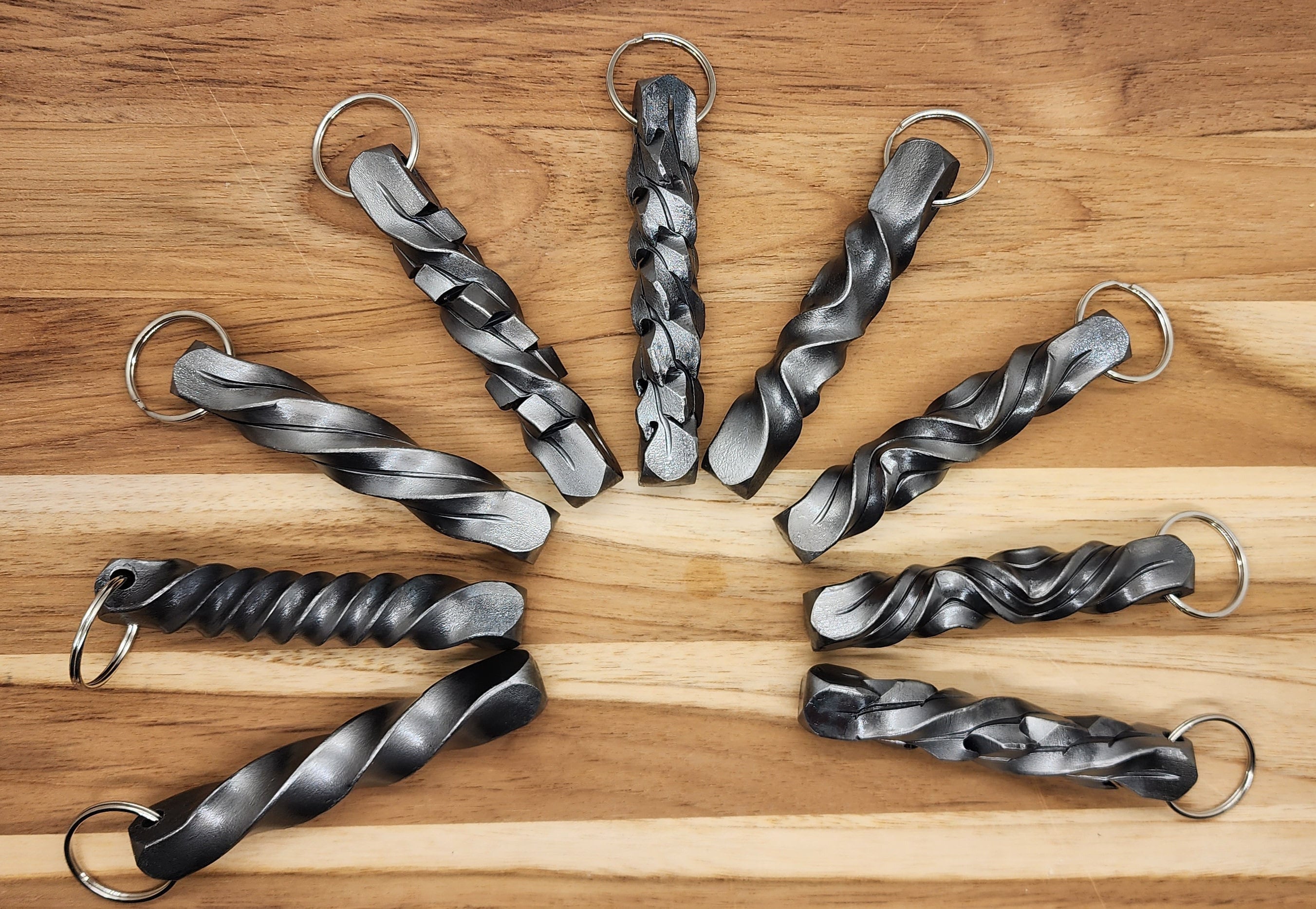 Products without category :: Hand Forged Steel Twist Keychain Fob
