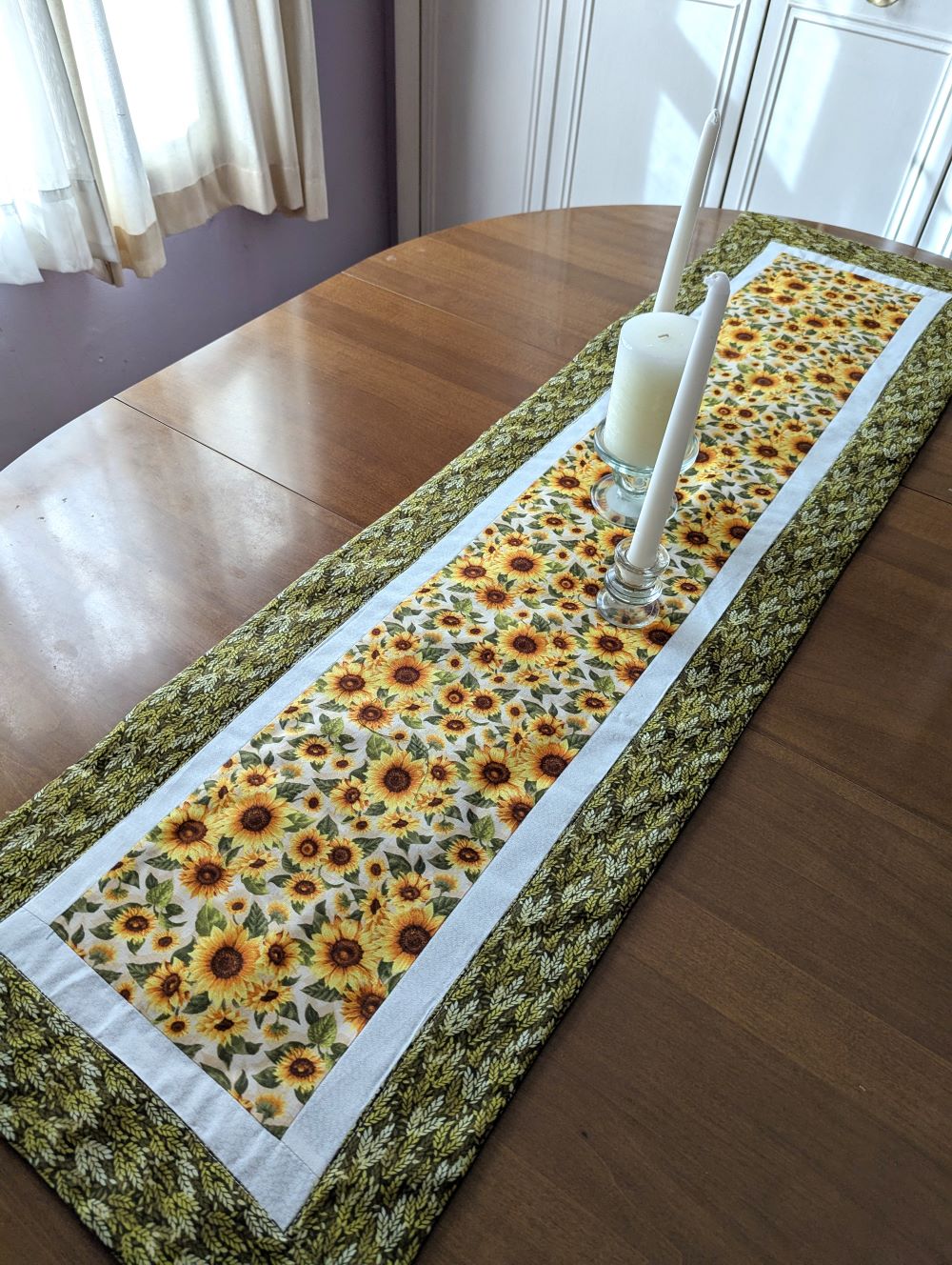 Sunflower Table Runner Green
