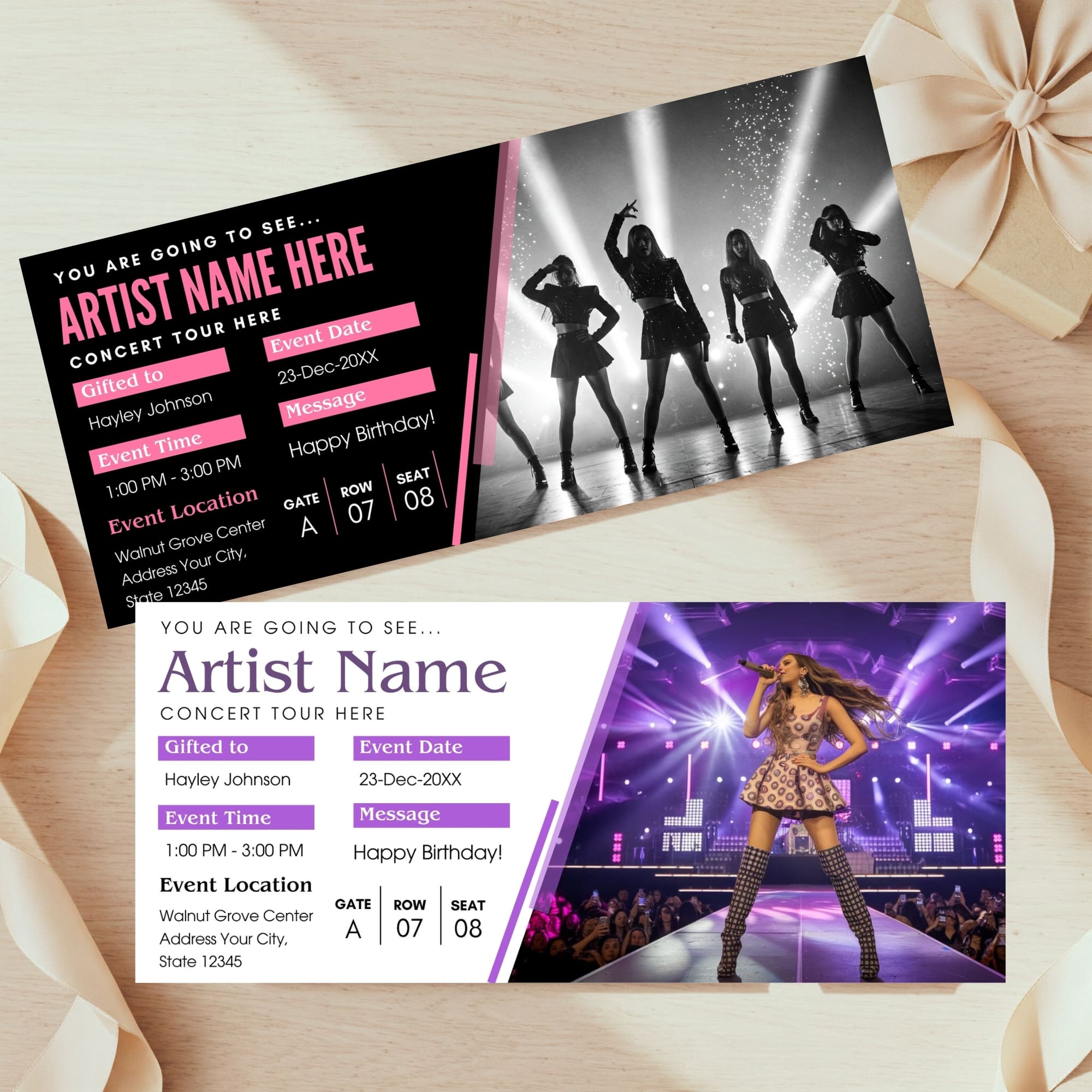 DIY Concert Ticket Template | Editable Printable Event Ticket