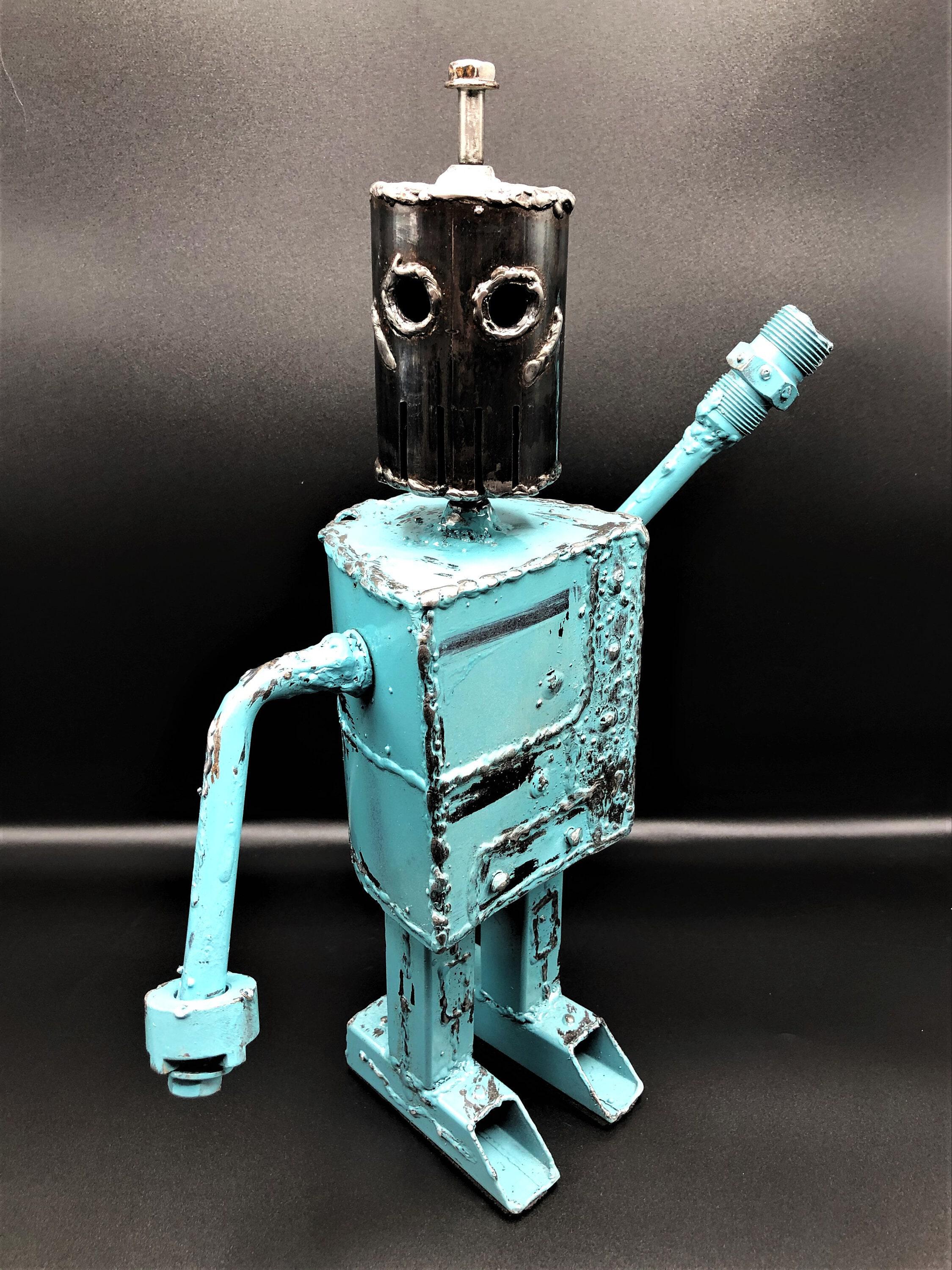 Welded Metal Robot Zombie Sculpture 013 A General Worker Class 3 Robot ...