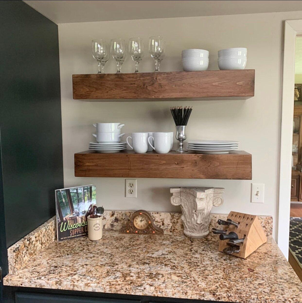 Products Rustic Chunky Extra Thick Floating Shelves