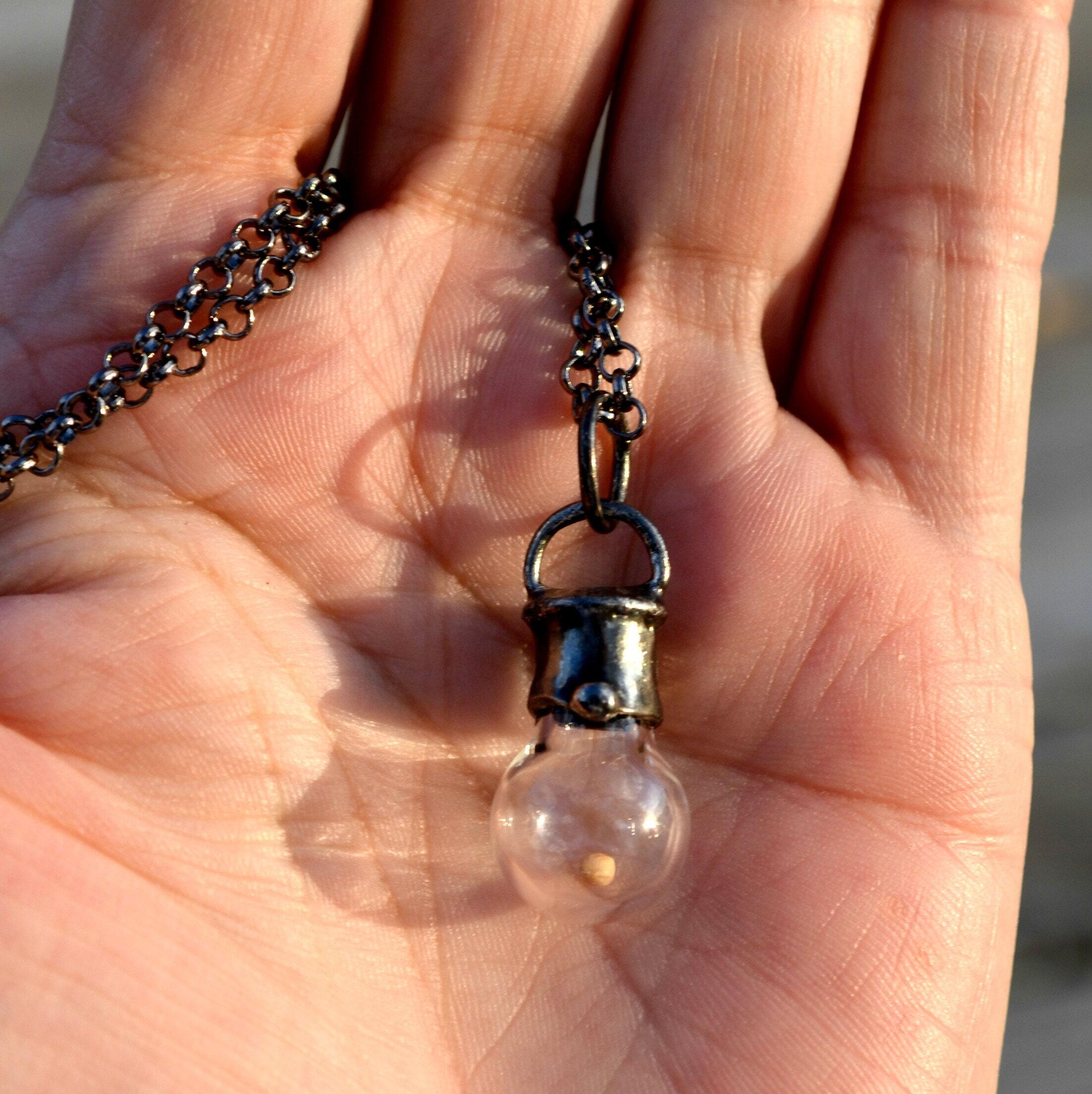 Mustard Seed Necklace for Men Christian Gift for Men Glass Bottle Necklace Mustard Seed Faith Christian Jewelry Gift for Boyfriend