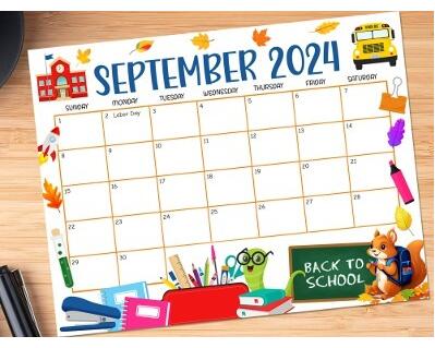 September 2024 Calendar for Back to School Planning