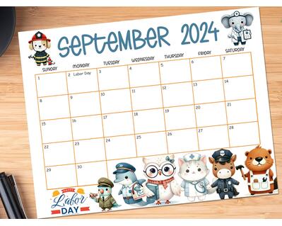 October Fall Animals Calendar