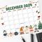Retro December Calendar with Cute Style
