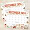 Printable Retro Theme December Calendar