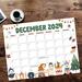 Retro December Calendar with Cute Style