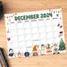 Retro December Calendar with Cute Style