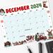 Cute Retro December Calendar with Fun Design